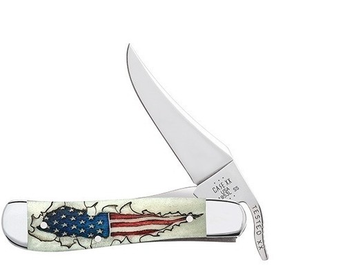 CASE XX KNIVES AMERICAN FLAG NATURAL SMOOTH BONE RUSSLOCK KNIFE #10748 ...