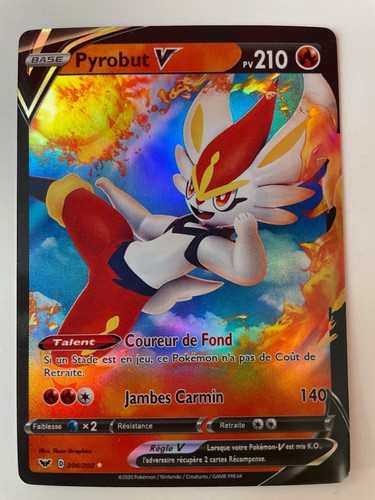 Carte Pokemon PYROBUT V pv210 206/202 RARE | eBay