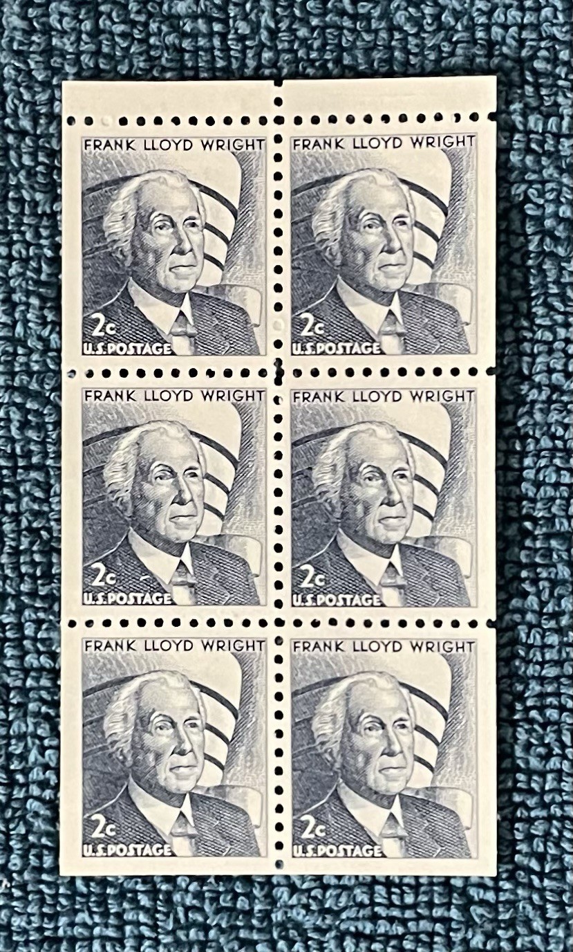 Scott 1280c, 2c Frank Lloyd Wright, Booklet Pane, MNH | eBay