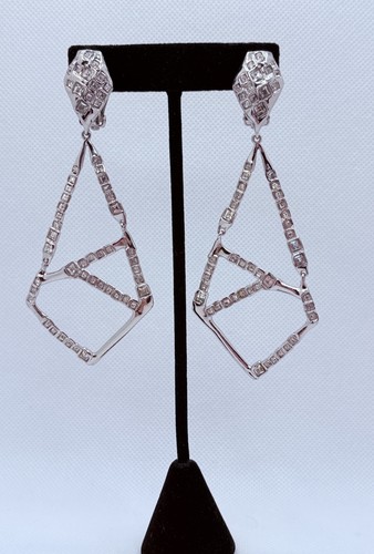 Alexis Bitter Silver Tone Crystal Assymetric Clip Earrings Miss ...