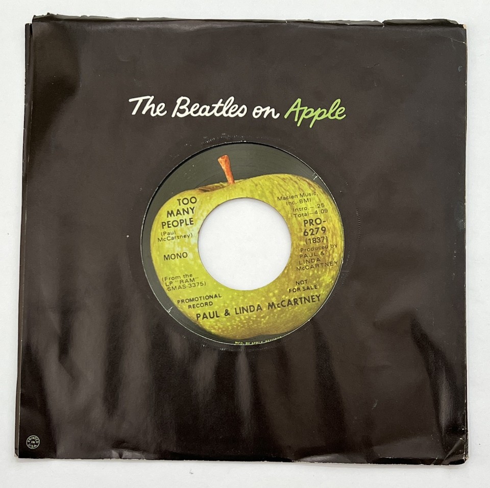 PAUL McCARTNEY "Uncle Albert / Too Many People" 45 Apple MONO PROMO ...