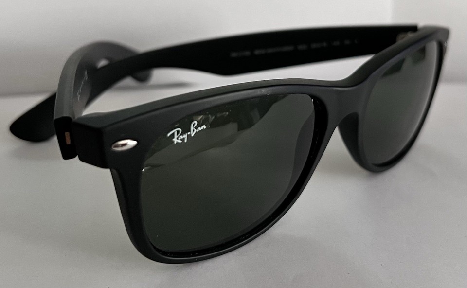 RAYBAN RB 2132 NEW WAYFARER COLOR 622 BLACK SUNGLASSES size 58-18/145 ...