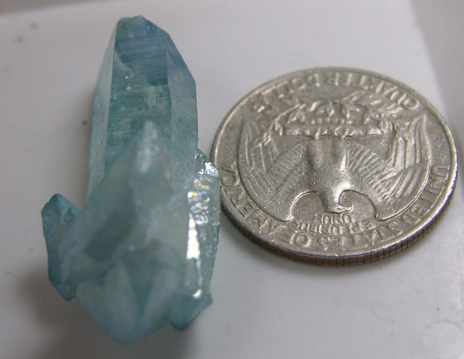 37.15ct Brazil Terminated Neon Blue Aqua Aura Quartz Crystal Specimen 7 ...
