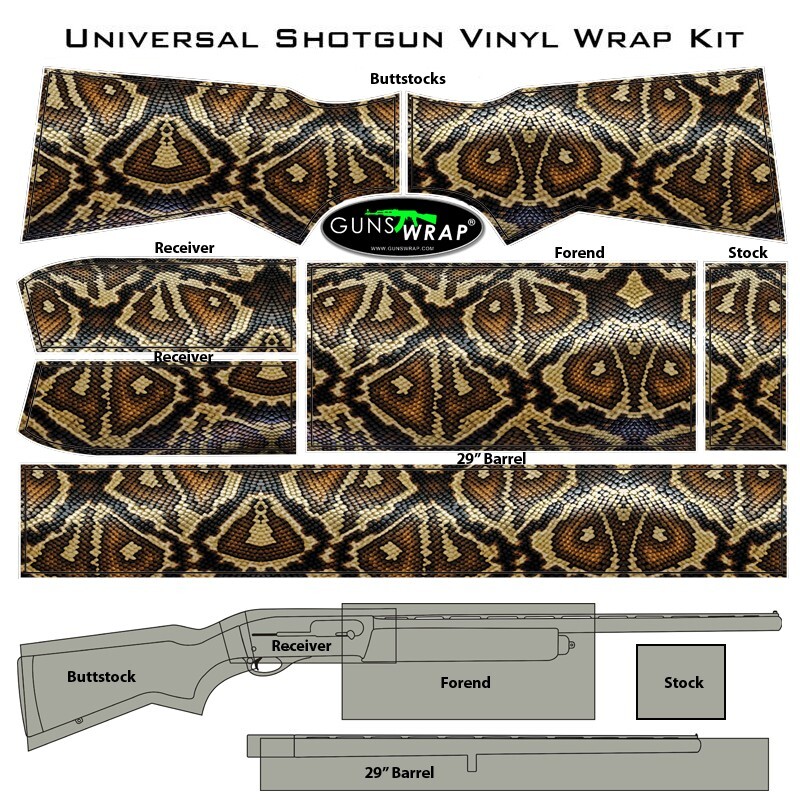 Camo Guns Wrap Skins Vinyl Matte Camouflage SHOTGUN SNAKE-10 | eBay