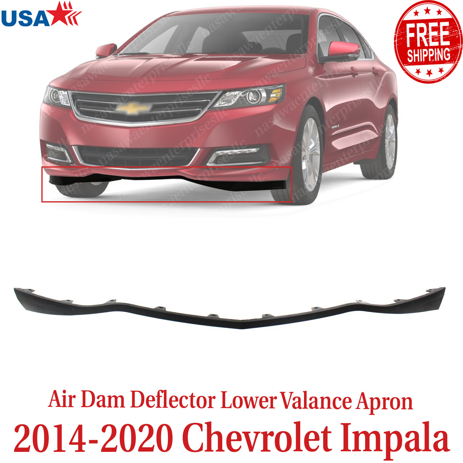 Front New Air Dam Deflector Lower Valance Apron For 2014-2020 Chevrolet ...