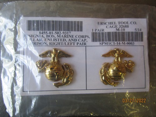 Marine Corps Collar Insignia Pin R & L | eBay