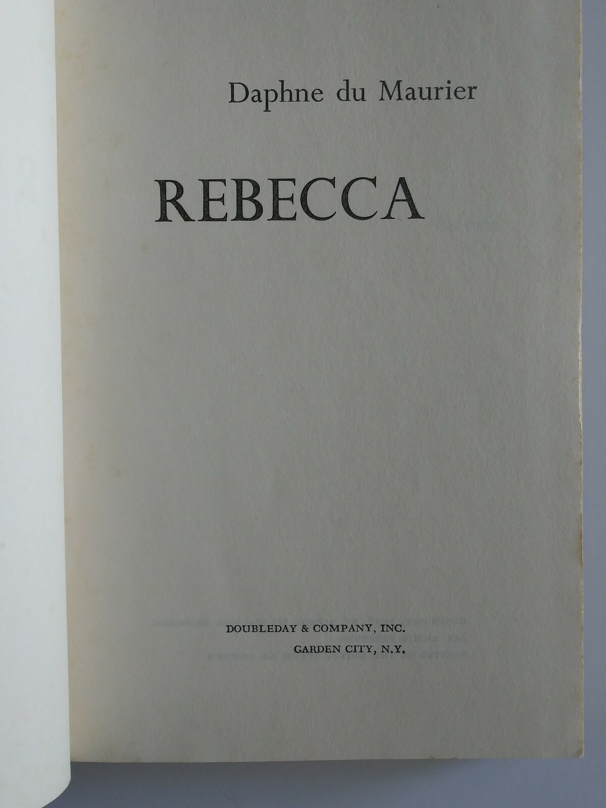 1938 "Rebecca" FIRST 1ST AMERICAN EDITION Daphne du Maurier Doubleday ...