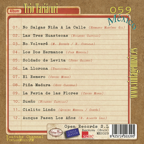 TRÍO TARIÁCURI Mexico Collection CD #59/100 - MEXICAN Ranchera Huapango ...