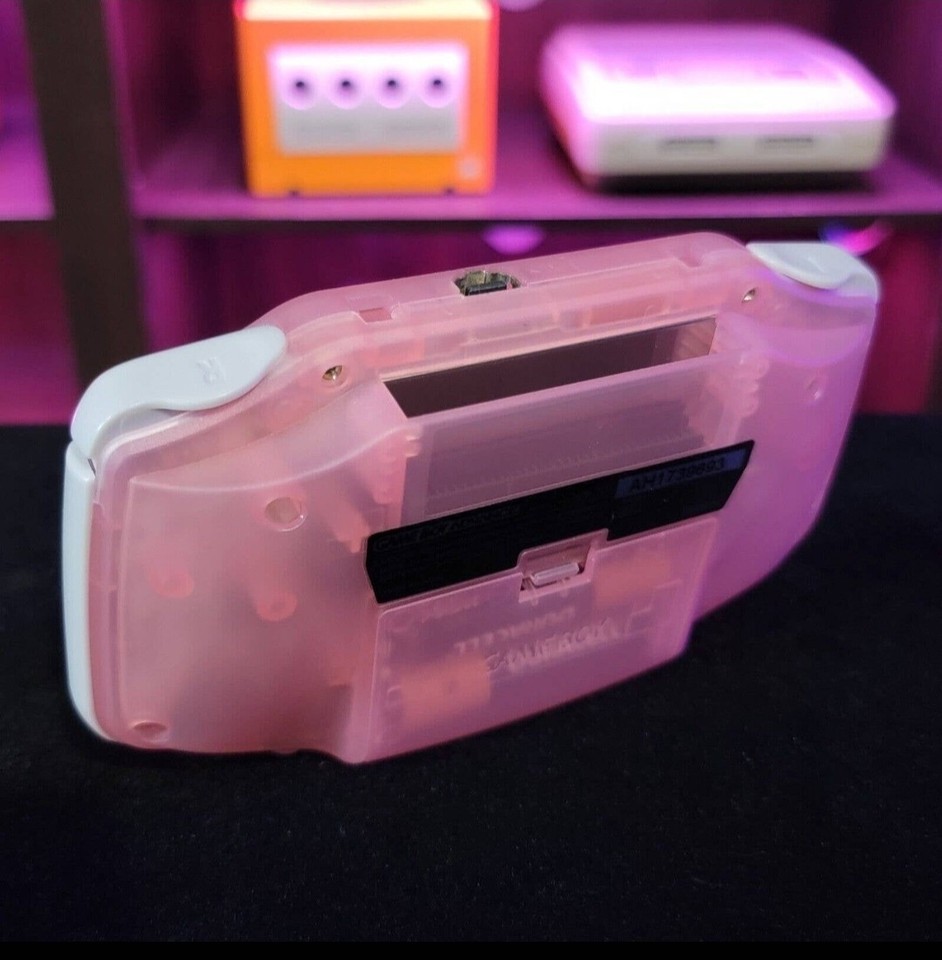 Clear Pink Game Boy Advance GBA Console with iPS V5 Backlit LCD ...