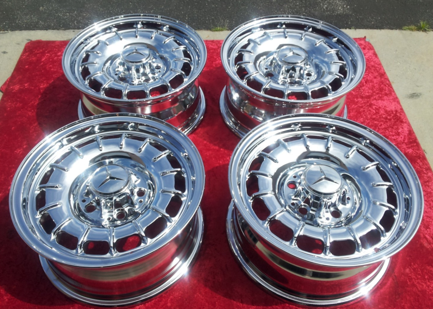 4- 14 inch MERCEDES SL280 SL380 SL420 SL450 SL500 OEM CHROME WHEELS ...