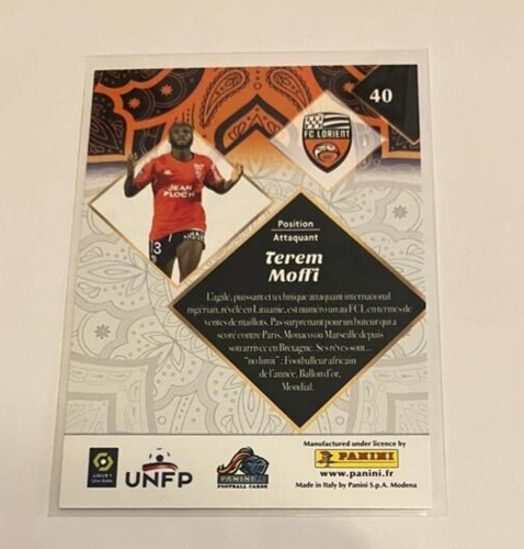 Carte Card Carta n°40 Terem MOFFI FC Lorient PANINI Football Cards ...