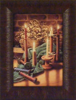 COUNTRY CANDLES by Doug Knutson 10x13 FRAMED ART PICTURE Dried Flowers ...
