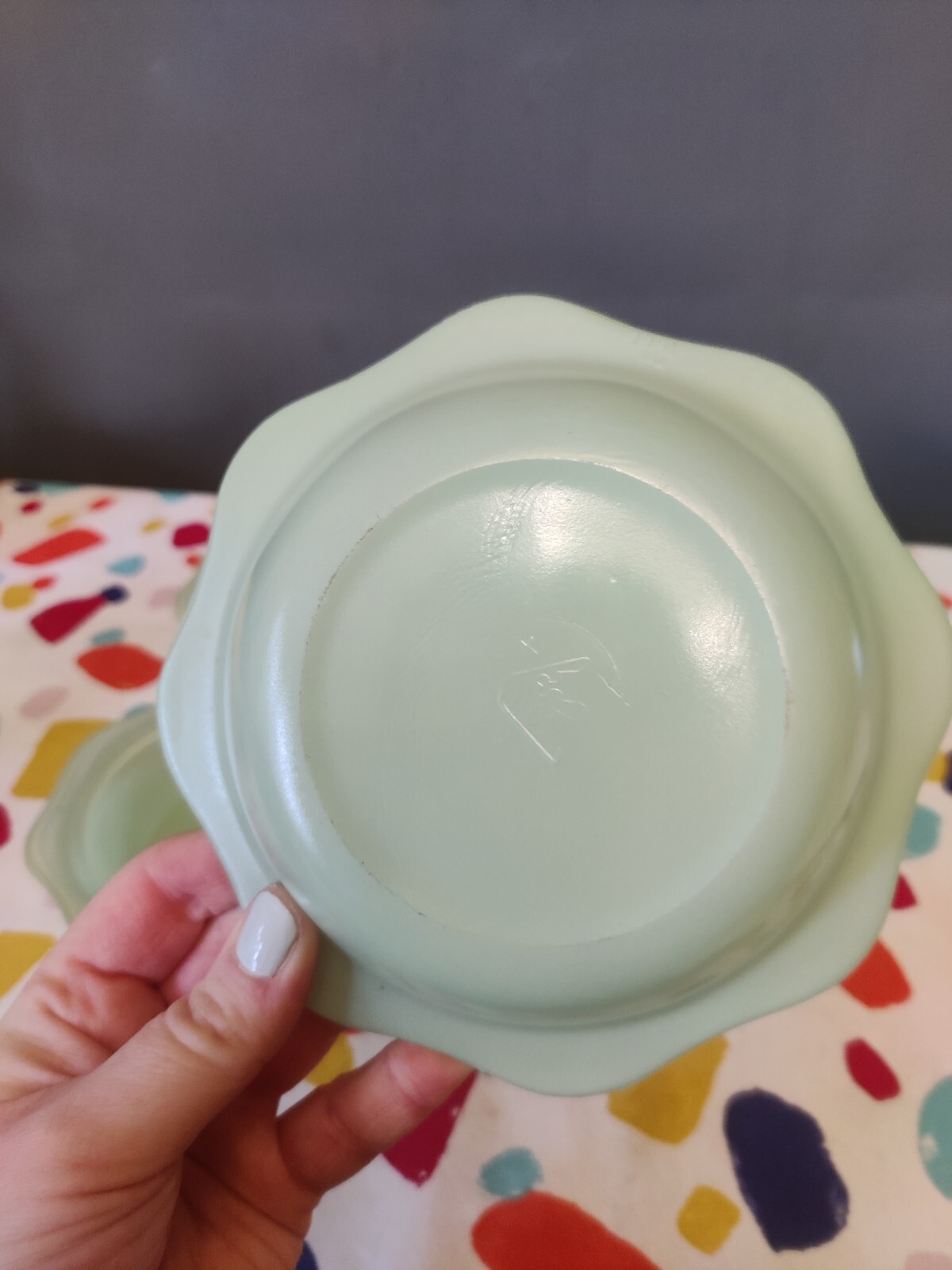 VTG Retro JAJ Pyrex Glass Mint Green Sprayware Flower Shaped Bowls Set ...