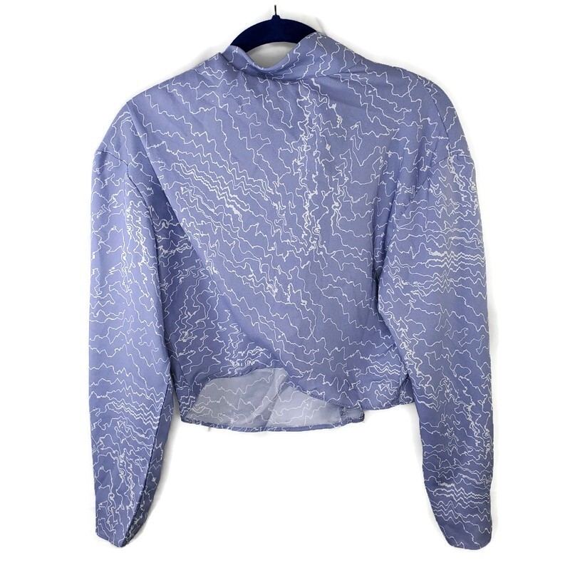 ASTR the Label Periwinkle Sketch Crop Long Sleeve Blouse Size XS | eBay