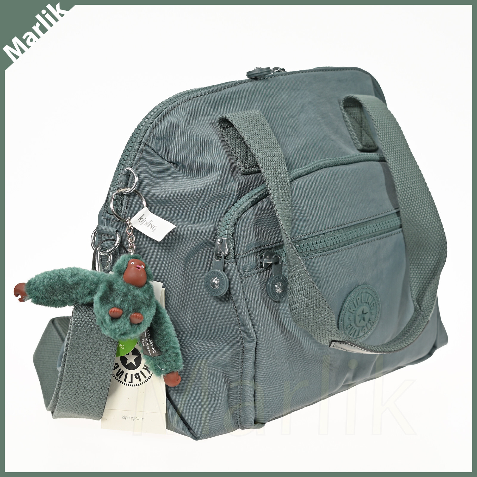 Kipling Tracy KI9372 Crossbody Satchel Bag Double Strap in Black Tonal ...