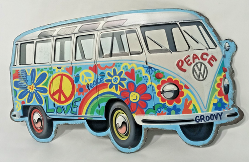Volkswagen Groovy Bus VW Licensed Metal Wall Hanging Sign 10" x 5-1/2 ...