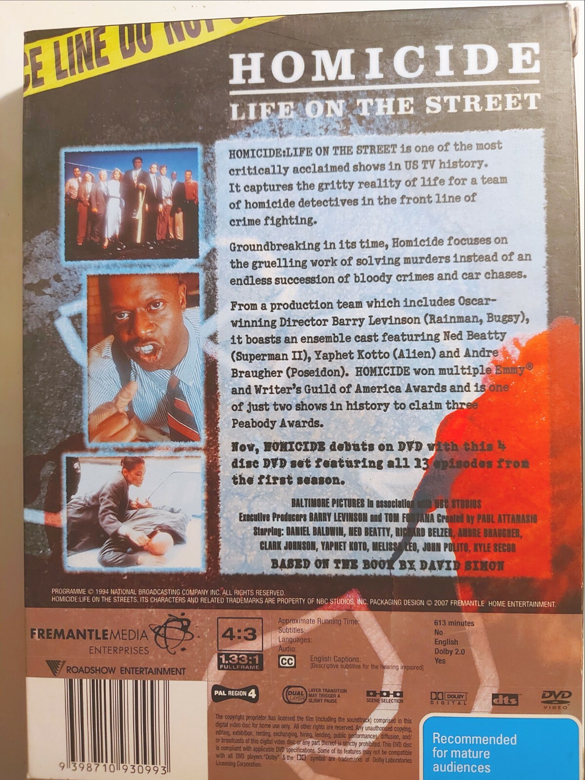 Homicide - Life On The Street : Series 1 ( 4 DVD Box Set ) Region 4 ...