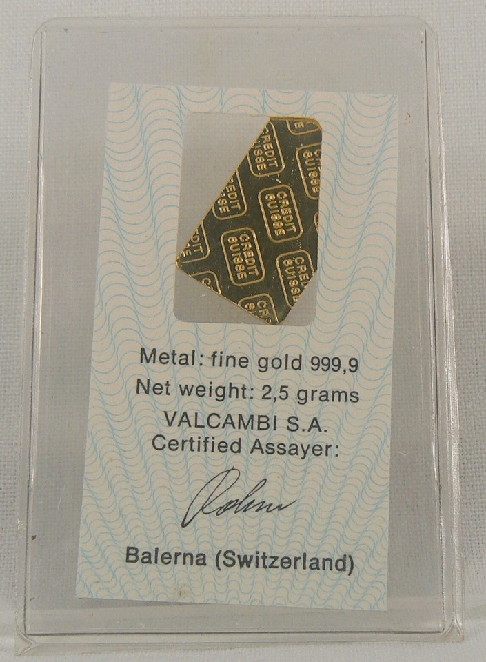 2.5 gram Gold Bar #189022 - Credit Suisse - .9999 Fine | eBay