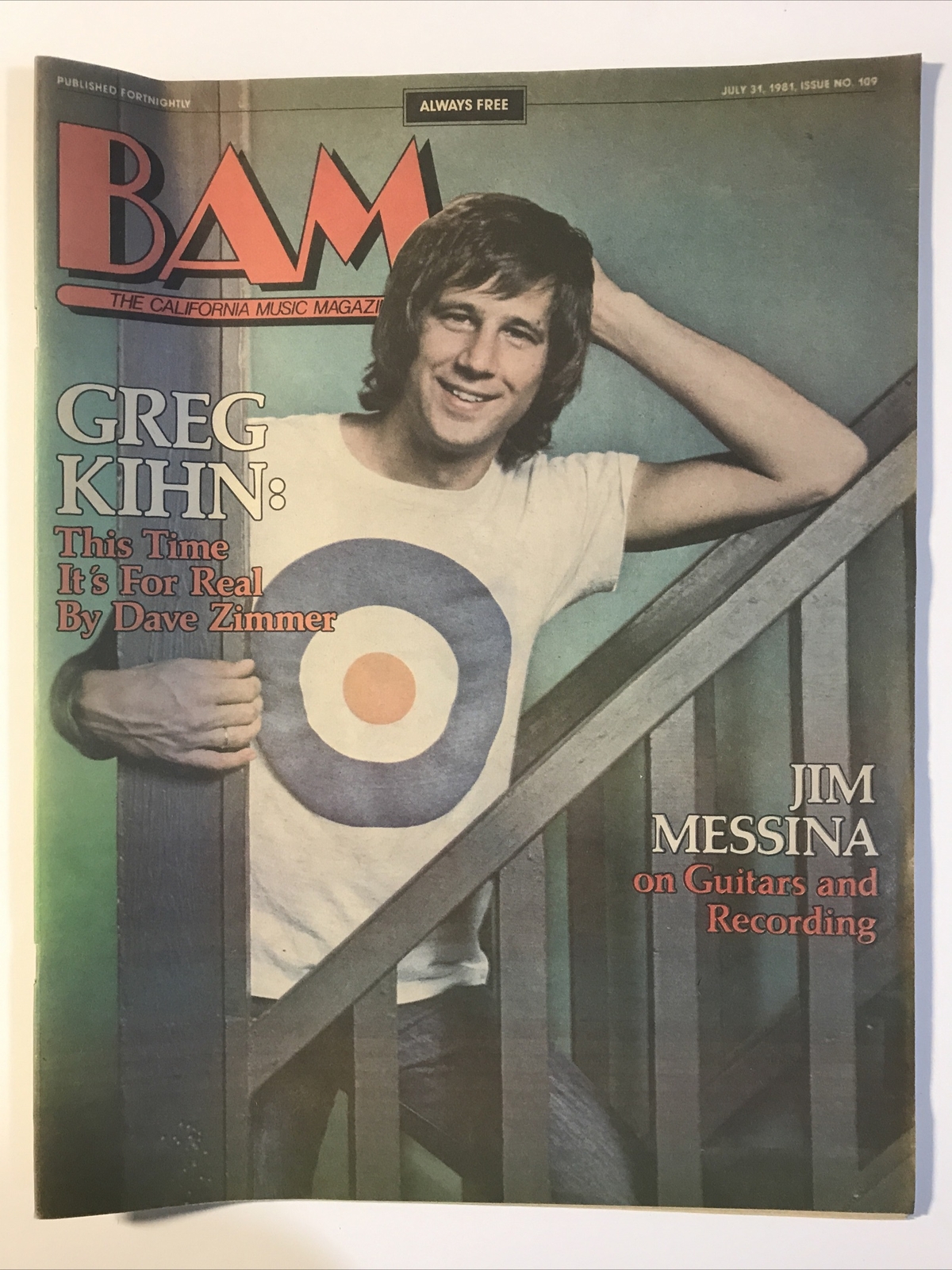 BAM Magazine #109 1981 Greg Kihn Jim Messina Brian Auger Joe Lala VF ...