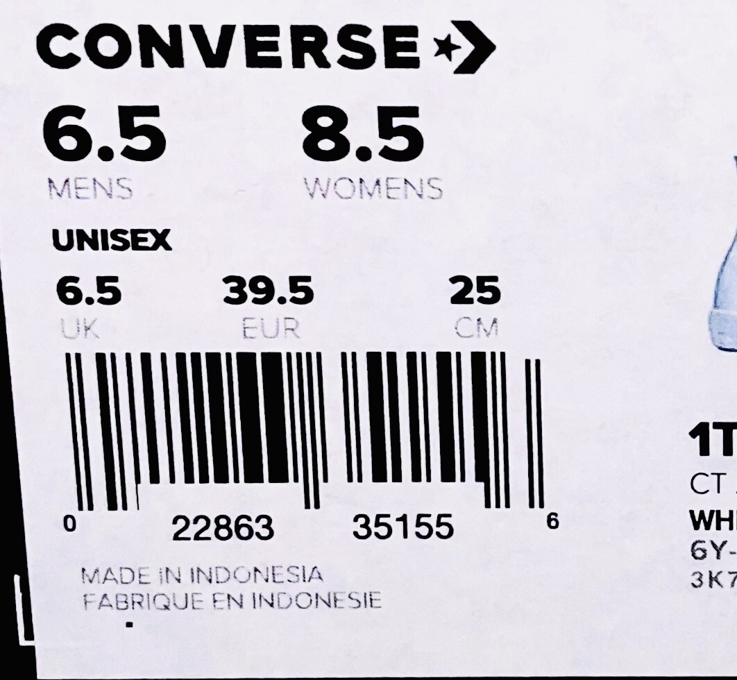 Converse Chuck Taylor All Star Hi Top Leather Trainer White M 6.5/W 8.5 ...