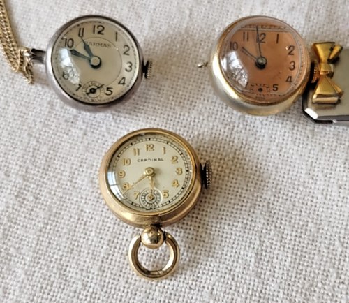 3- VINTAGE BALL / ORB CRYSTAL SKELETON WATCHES PENDANT | eBay