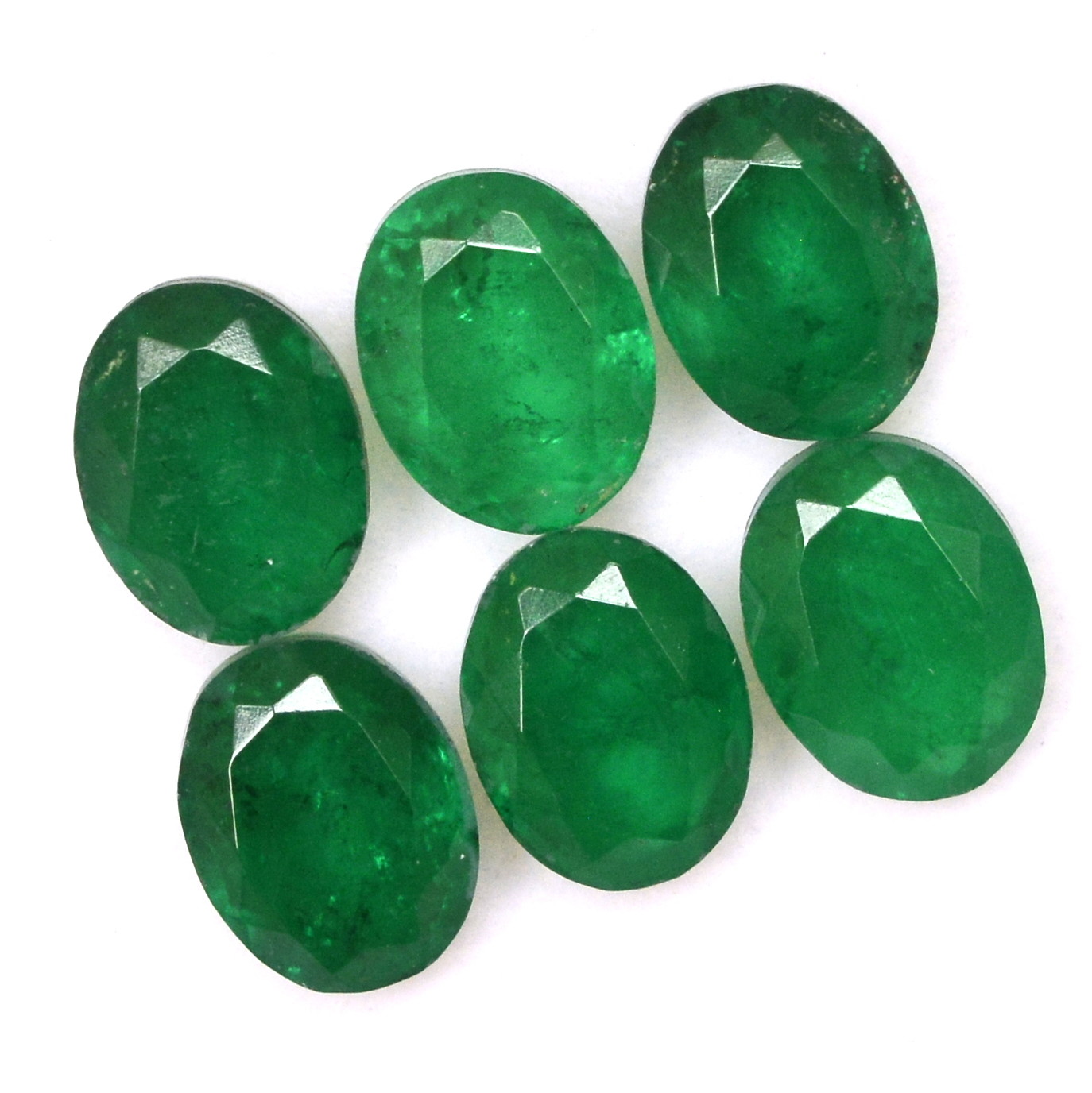 8x6 mm Emerald Color Doublet Quartz Oval Cut Cts Lot 06 Pcs 8.47 Cts ...