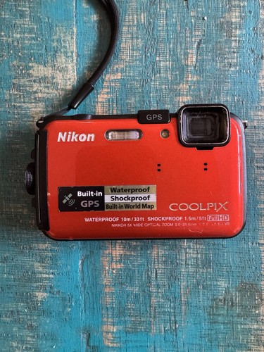 Nikon COOLPIX AW100 Orange 16MP Waterproof Shockproof GPS Camera | eBay