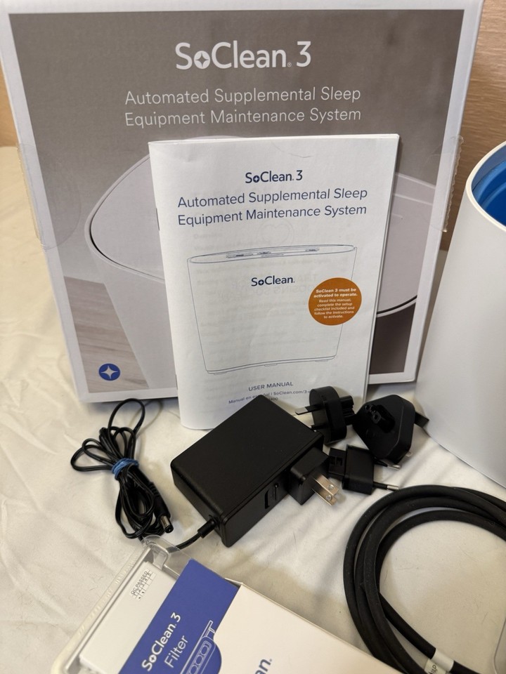 SoClean 3 CPAP Sanitizer SC1400 Complete Kit w/ New Filter & Adapters ...