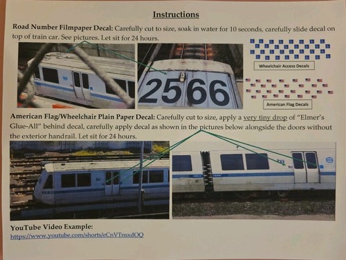 Rapido Model BART Train Decals - Custom Designed (HO Scale) | eBay