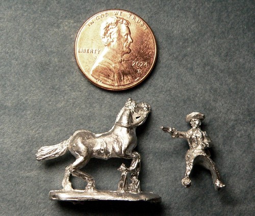 Old West HO Scale Metal Unpainted Figure "Cowboy with 6 Gun & Horse ...