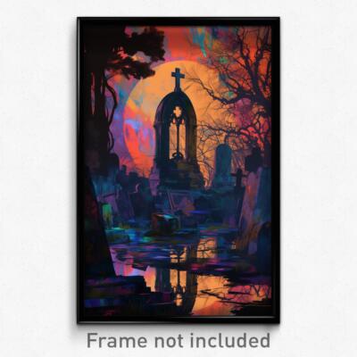 Art Poster - Active Cemetery (Psychedelic Trippy Weird 11x17 Print) | eBay