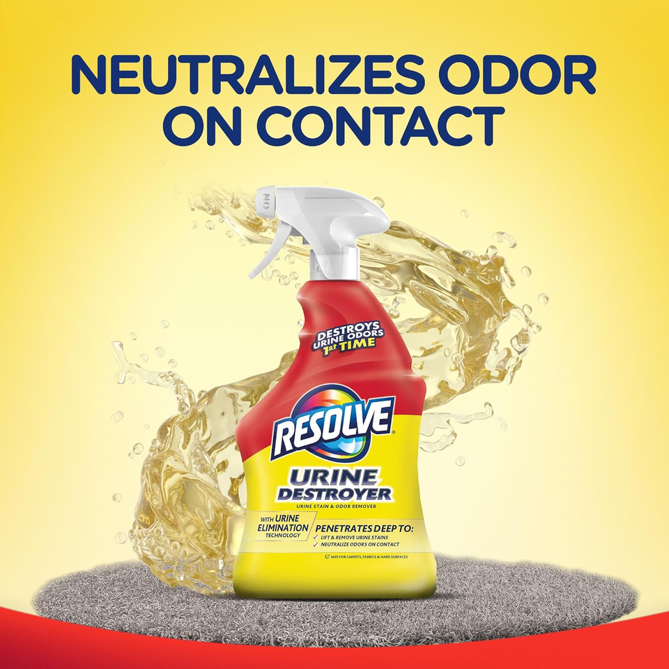 Resolve Urine Destroyer Spray Stain & Odor Remover, Transparent, No ...