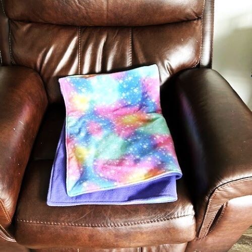 Lap Throw Purple & Pastel Multi color 32 in x 47 for troller or lap ...