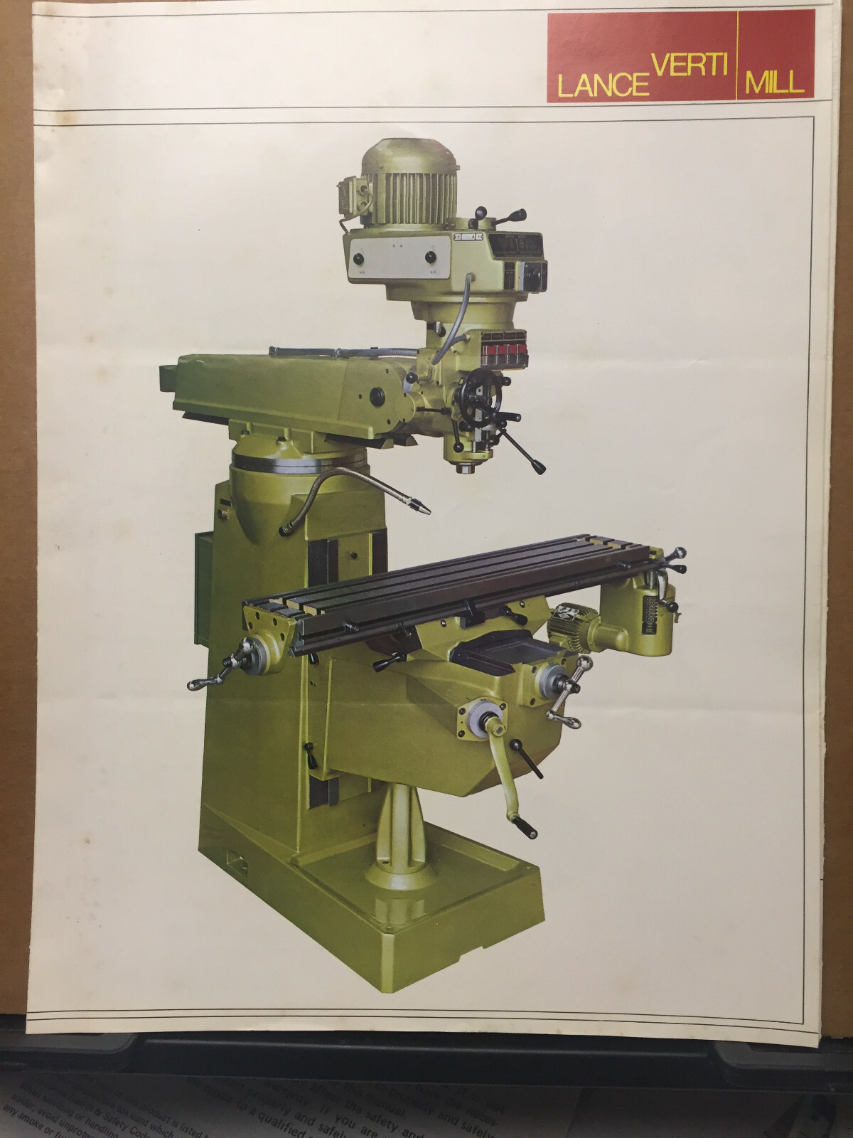 Vtg Lance Trade Catalog FT-1 Verti-Mill Milling Machine 1968 Mti Assoc ...