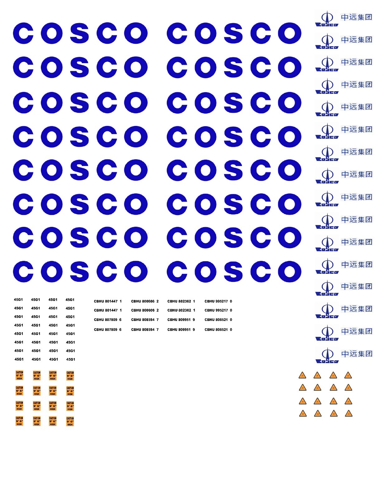 HO Scale Container Decals. " Cosco " | eBay