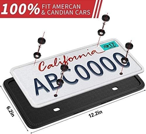 2pcs Silicone License Plate Frame Rubber License Plate Holder with ...