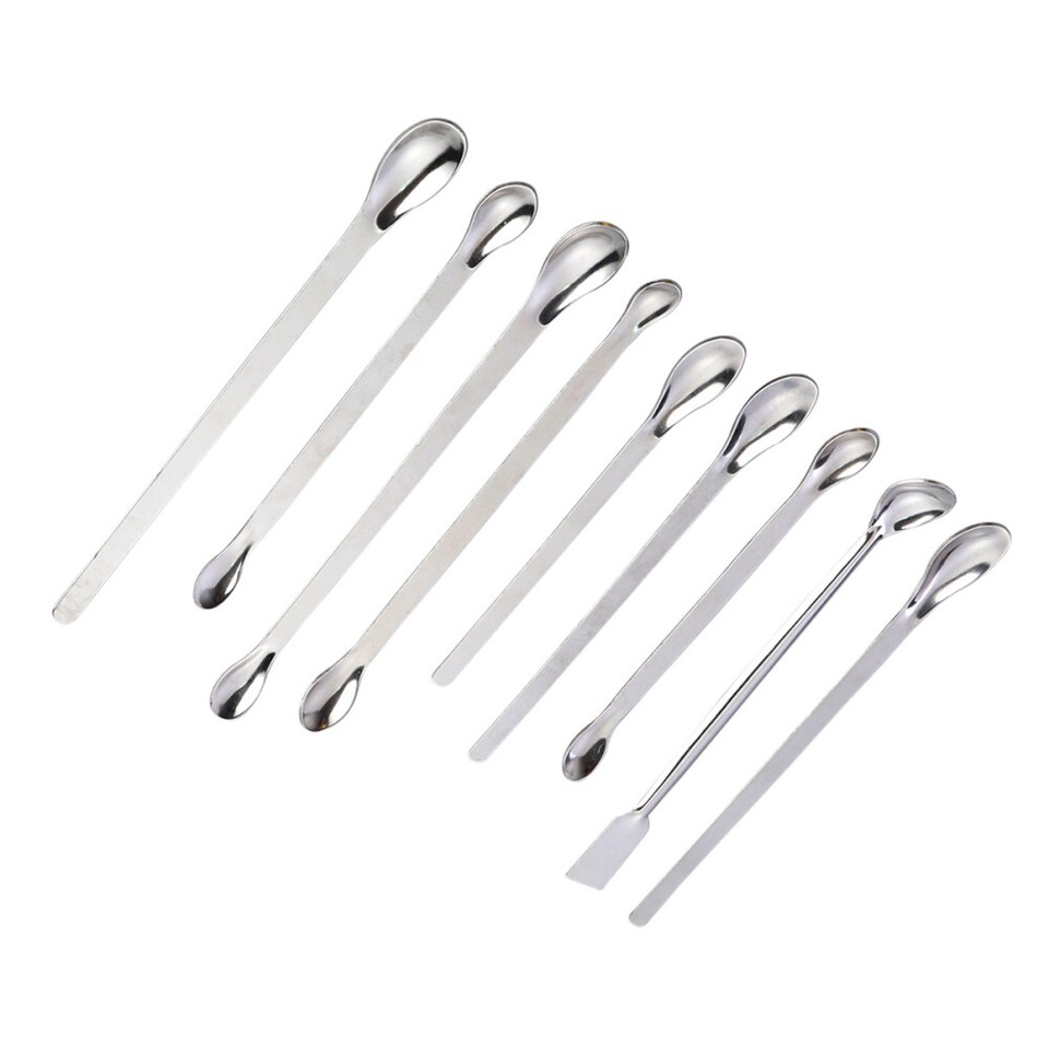 9 in Micro Lab Spatule Stainless Spatula Scoop Spoon Thick Section | eBay
