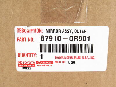 Genuine OEM Toyota 87910-0R901 Passenger RH Side Mirror Assy | eBay