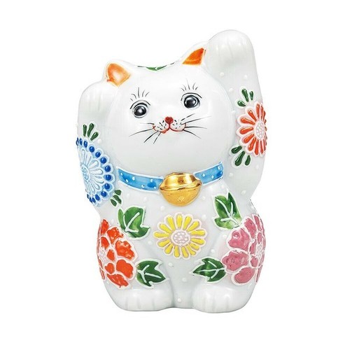 Maneki Neko Kutani Article Japonais Lucky Cat Double-Pawed Fleur Jardin ...