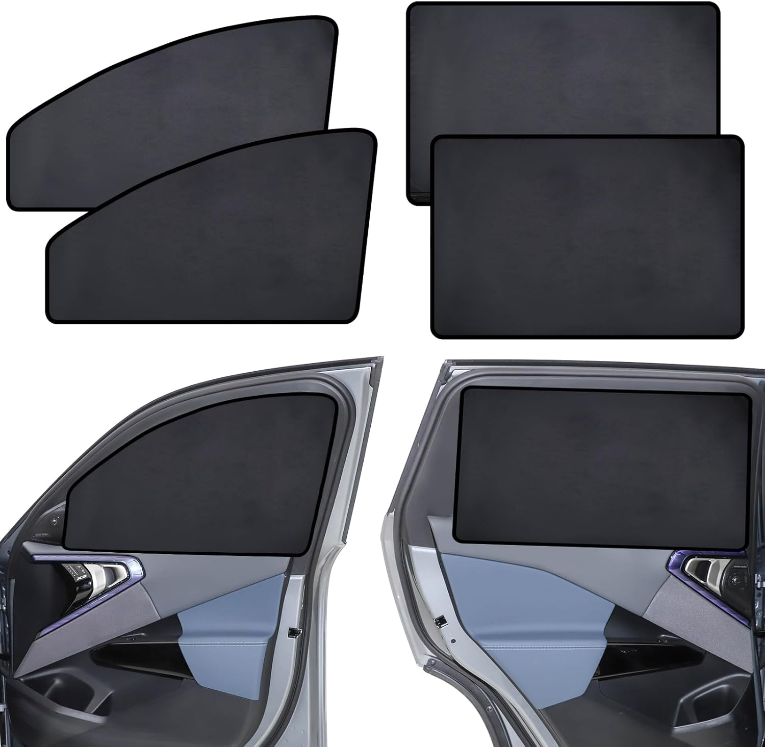Suede Car Window Shades for Side Window (4 Pack) – Magnetic Car Window ...