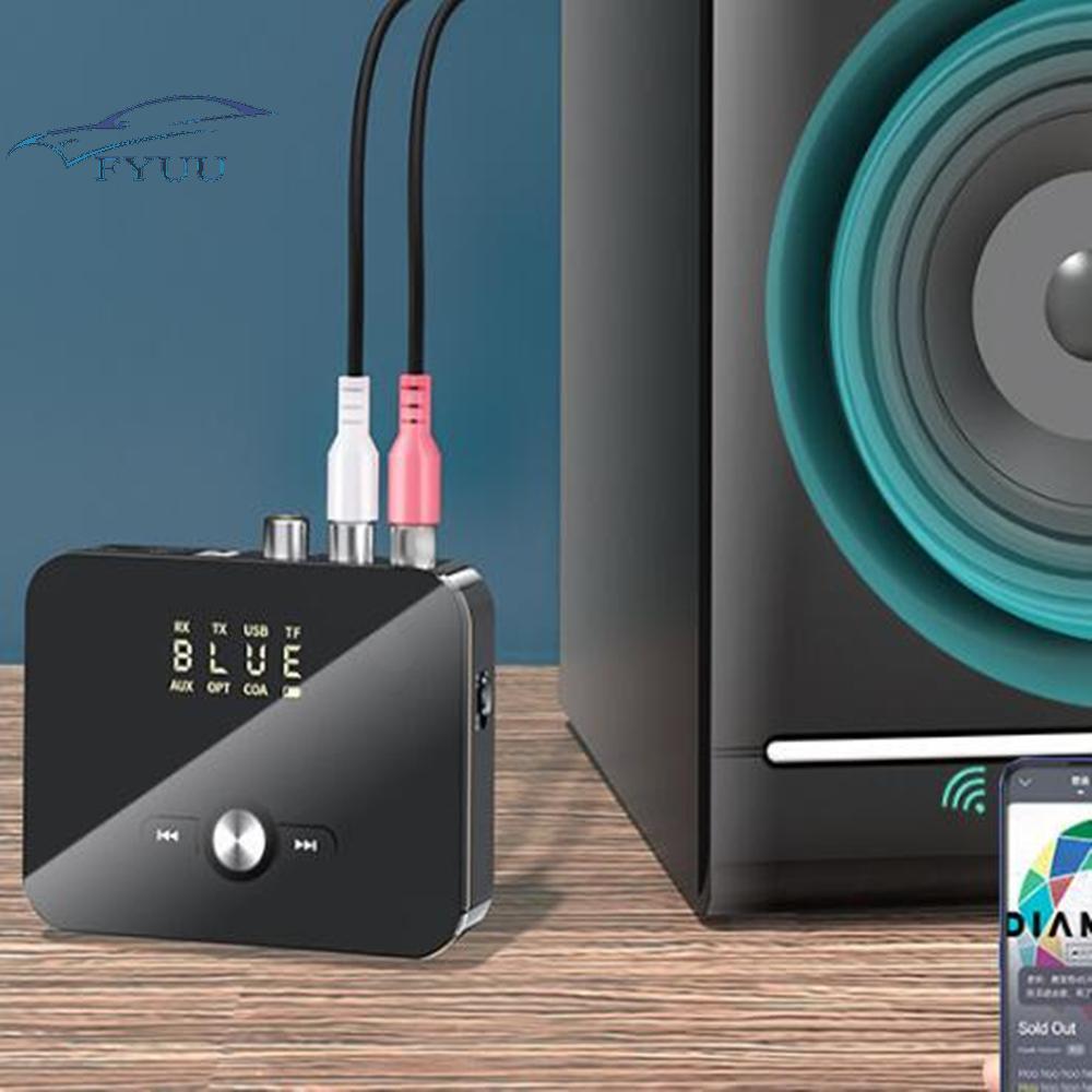 Black USB Bluetooth 5.0 Transmitter Receiver Wireless NFC Stereo Audio ...