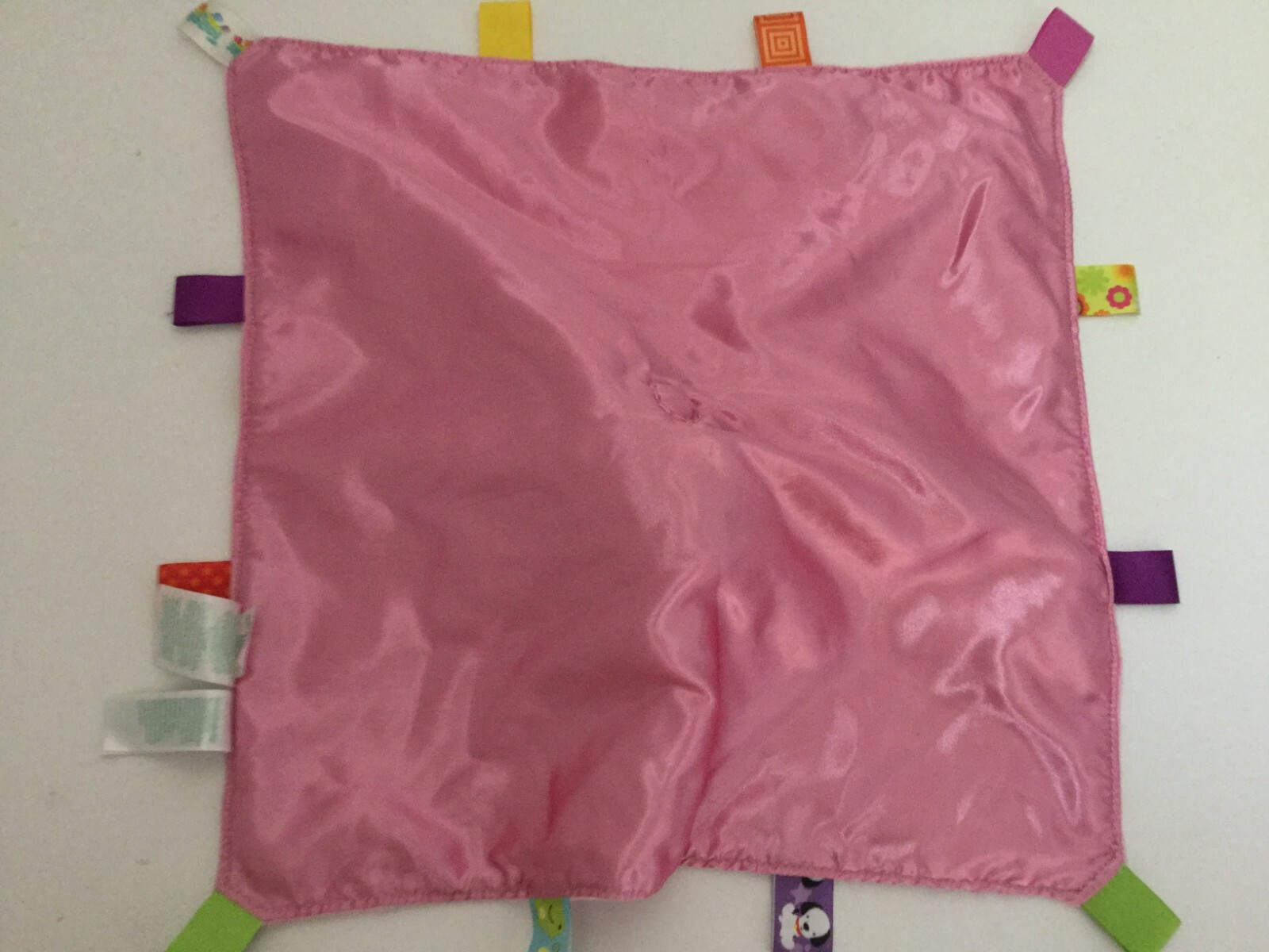 Taggies Baby Lovey Plush Pink Owl Rattle Minky Satin Tags Flowers ...