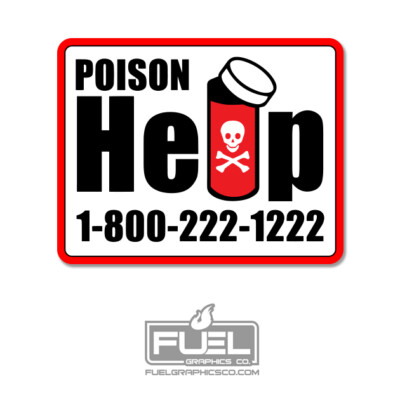 Poison Control Premium Vinyl Decal with phone number - 2.5" Size ...
