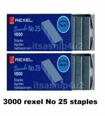3000, REXEL No.25, Staples for Bambi Mini Staplers 1st class post new ...