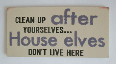 1LD Clean up after yourselves House elves don't live her magnet ganz | eBay