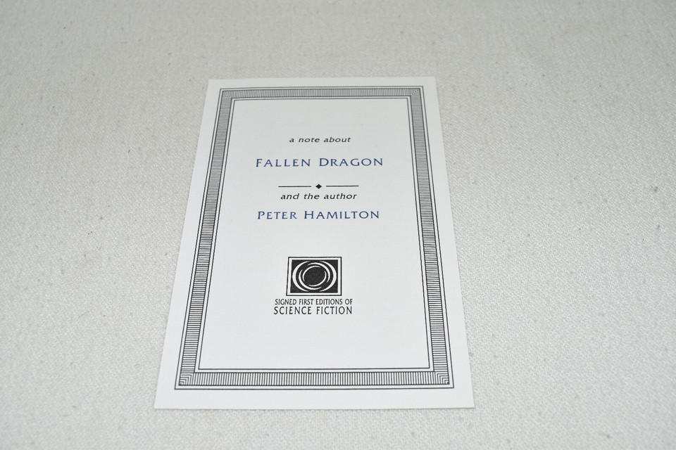 SIGNED Easton Press FALLEN DRAGON Peter Hamilton 1ST 1997 LEATHER #737/ ...