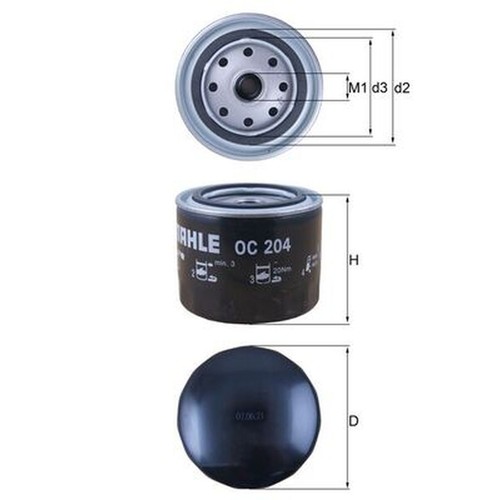 Oil Filter For Volvo V70 MK1 2.3 T AWD Mahle 1266186-2 1266286 12662862 ...
