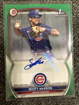 2023 BOWMAN SCOTT McKEON 1st Green paper SP AUTO PPA-SM #84/99 Cubs | eBay