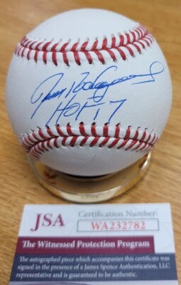 Autographed IVAN RODRIGUEZ "HOF 17 " Official Major League Baseball JSA ...