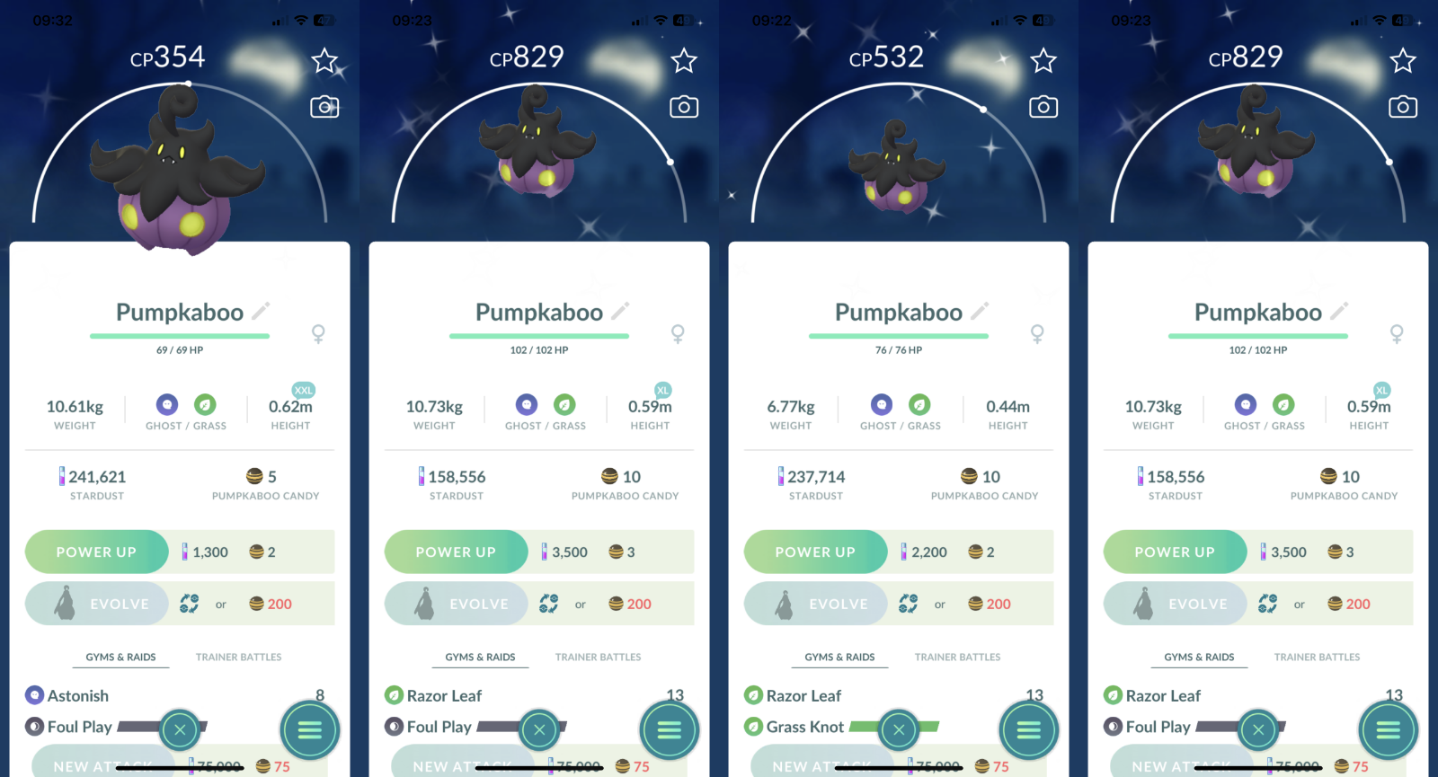 Shiny Pumpkaboo XS AVG XL XXL size P T C Read Description | eBay